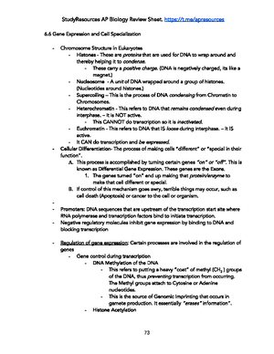 Biology Notes Part 11 - StudyResources AP Biology Review Sheet. When ...