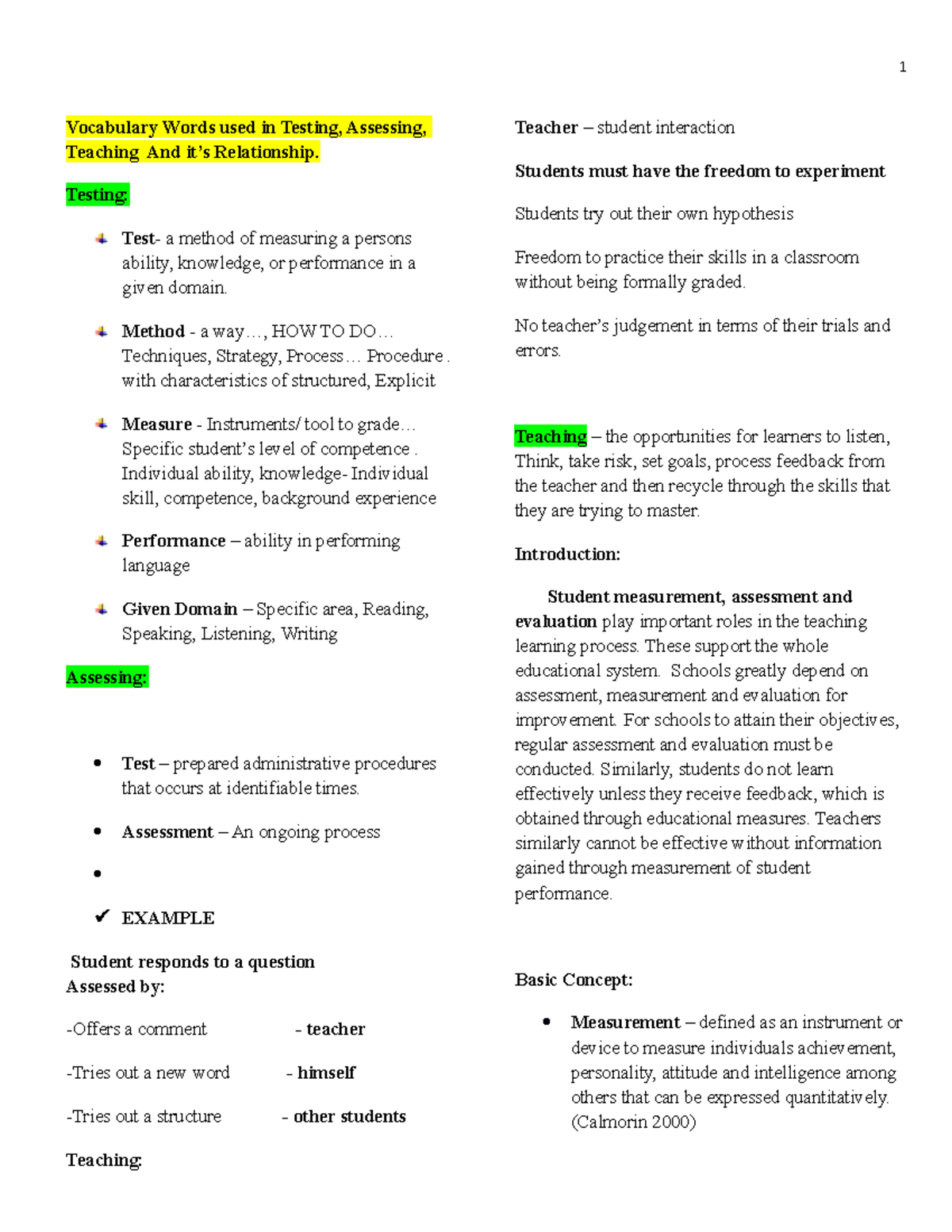 ASL 1 Module 1 - Professional Education Subject - Vocabulary Words used ...