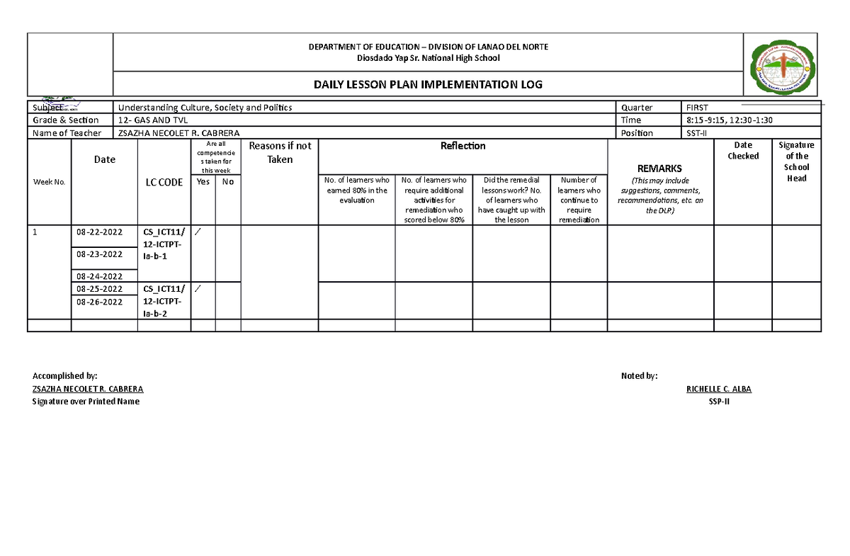 UCSP - Detailed Lesson Plan - Diosdado Yap Sr. National High School ...