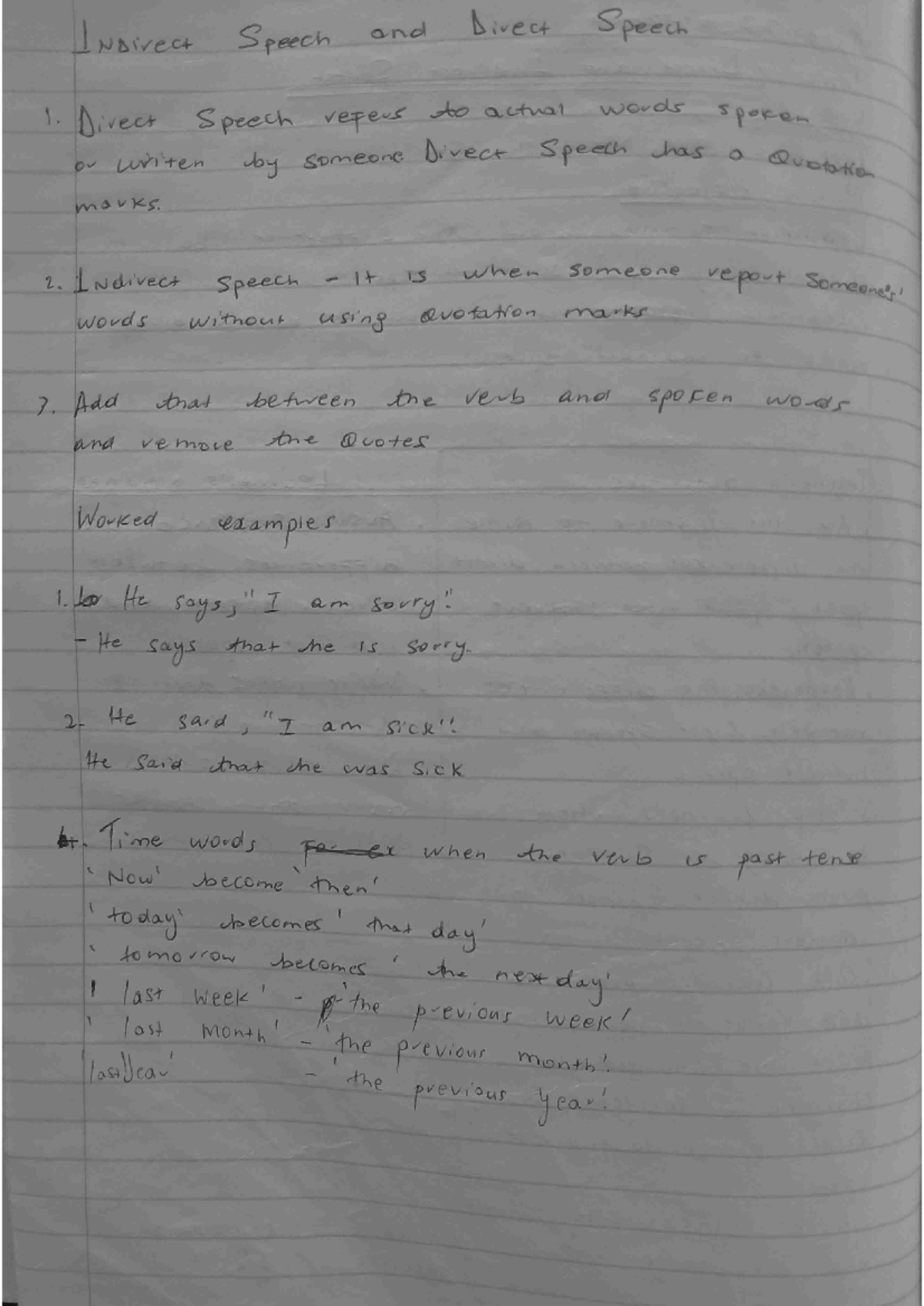 INdirect speech and direct speech - ENN1504 - Studocu