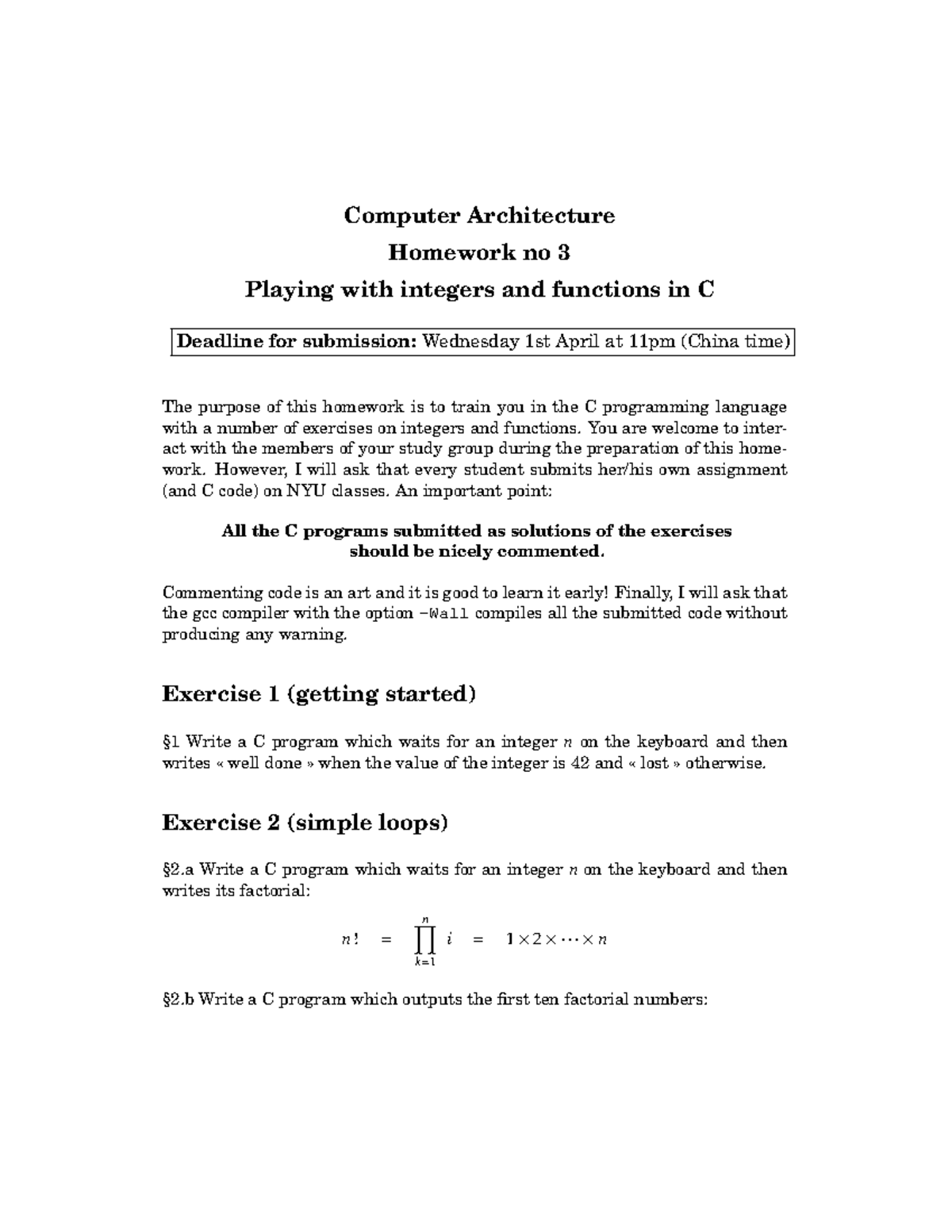 HW3 integers and functions - You are welcome to inter- act with the members of your study group ...