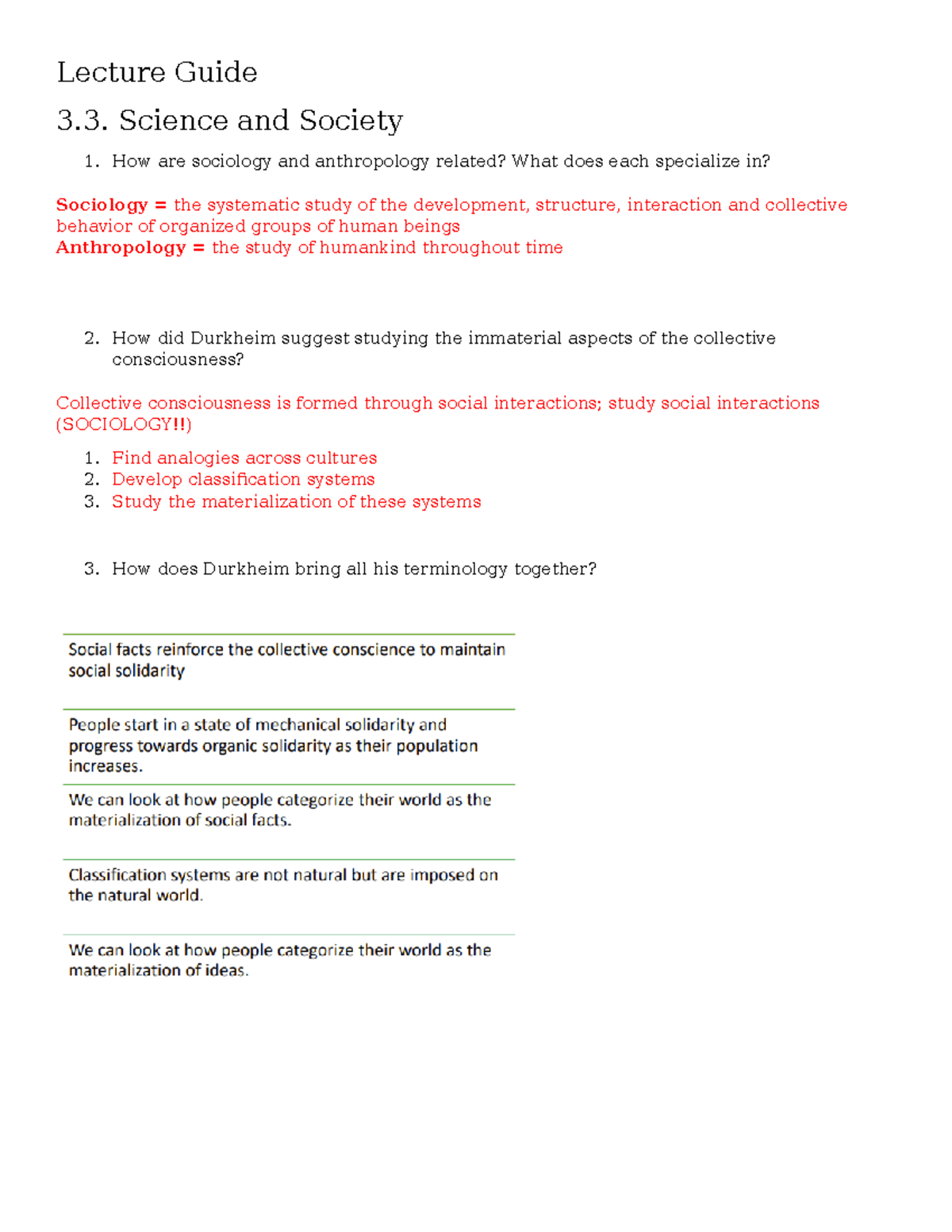 Lecture Guide 3.3 Science and Society - Lecture Guide 3. Science and ...