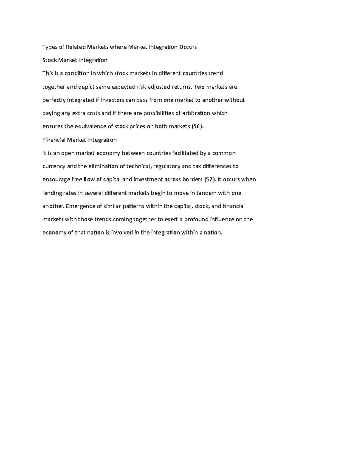 Stock-Market-Integration - Types of Related Markets where Market ...