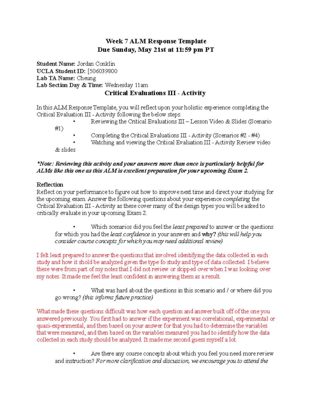 ALM Response PSY100B - Week 7 ALM Response Template Due Sunday, May ...