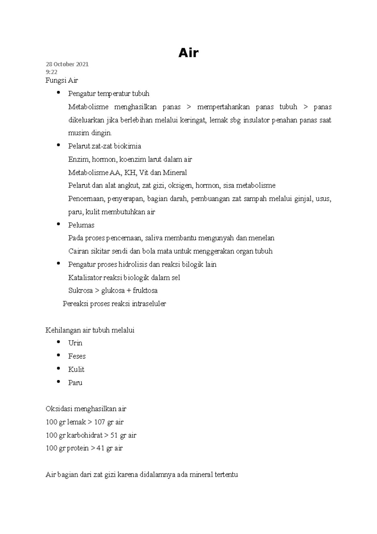 Air - Materi Air Mata Kuliah Prinsip-Prinsip Ilmu Gizi - Air 28 October ...