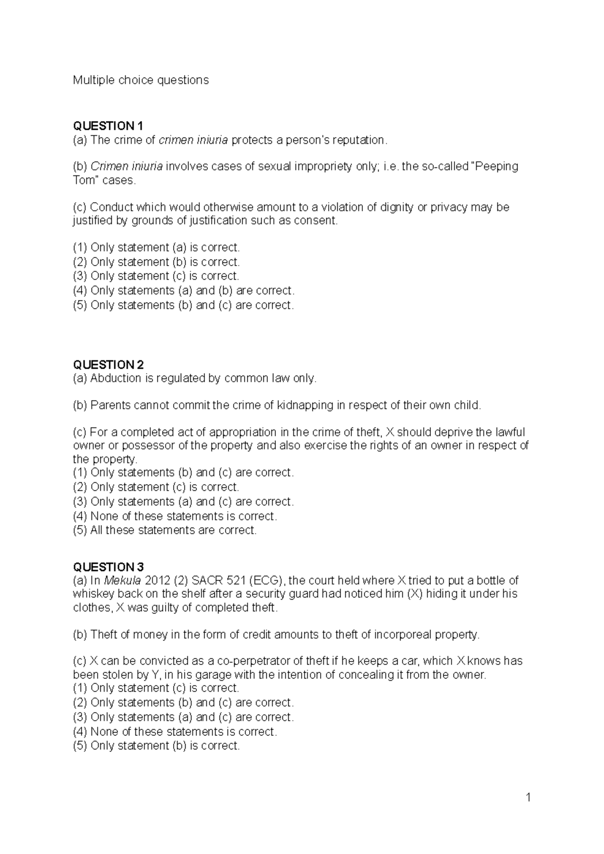 Multiple choice questions[ 4262] - Multiple choice questions QUESTION 1 ...