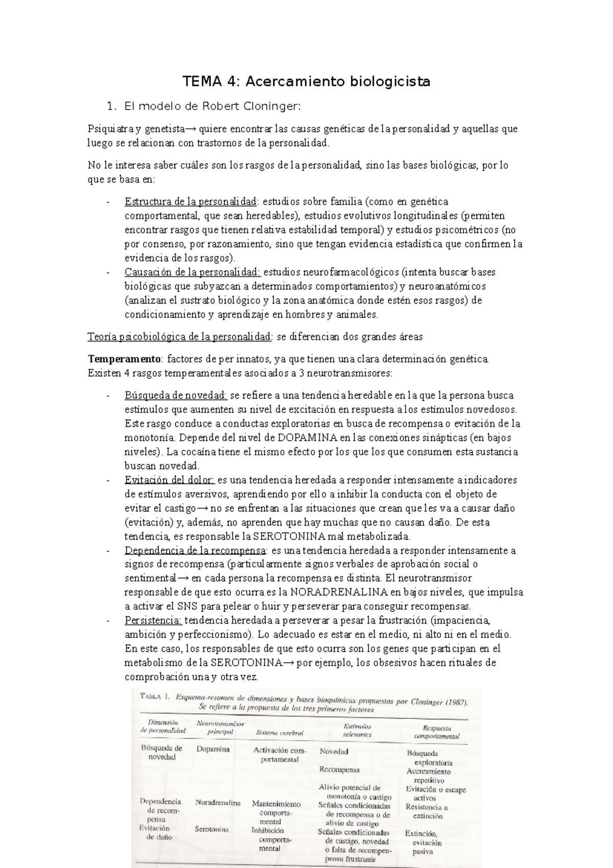 Tema 4 PSICOLOGIA DE LA PERSONALIDAD - TEMA 4: Acercamiento ...
