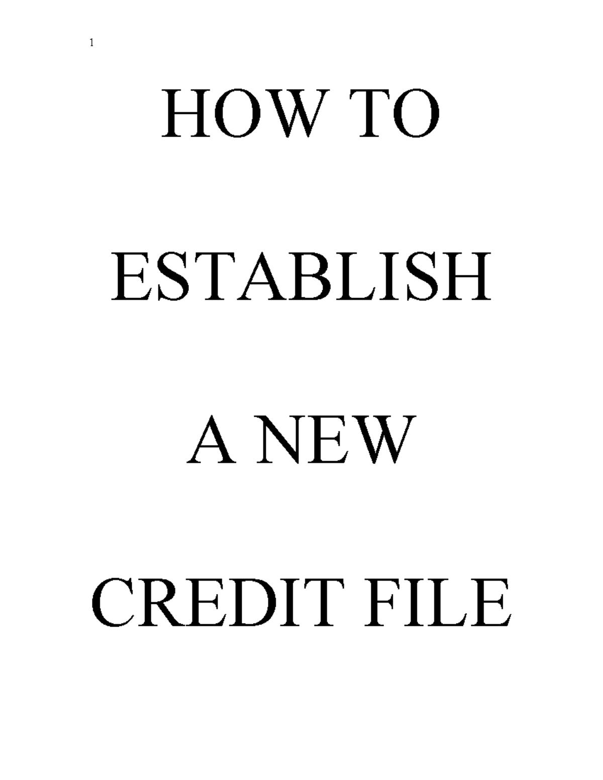 CPN 7-Days-to-Better-Credit-105k - HOW TO ESTABLISH A NEW CREDIT FILE ...