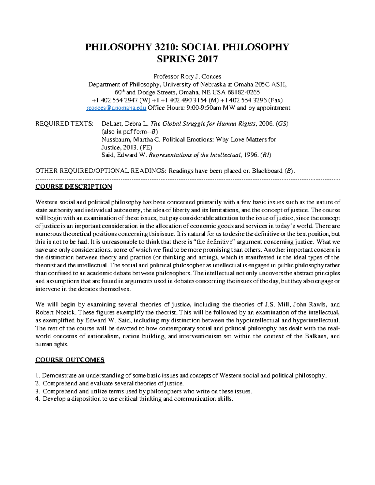 Philosophy 3210 Social Philosophy Spring - PHILOSOPHY 3210: SOCIAL ...