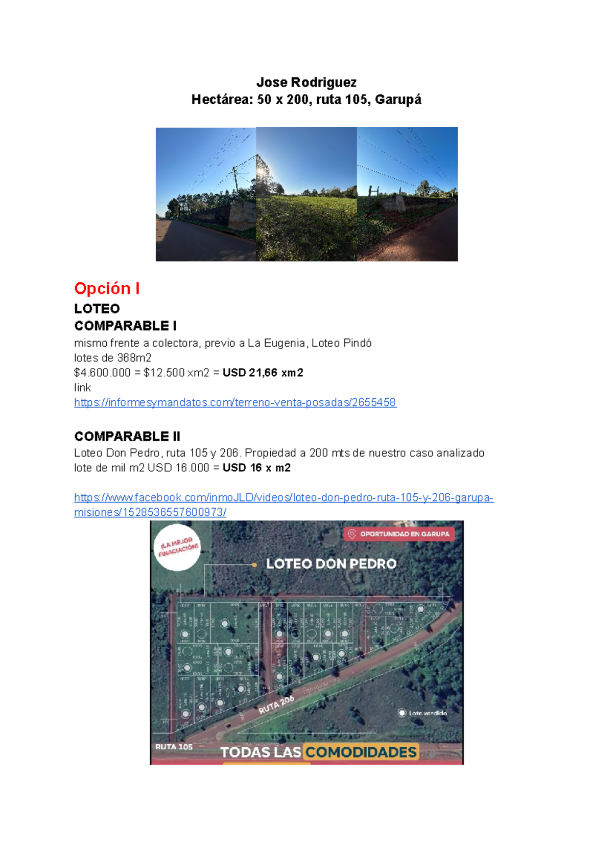 Jose r 105 - asdfasdfa asdf - Jose Rodriguez Hectárea: 50 x 200, ruta ...