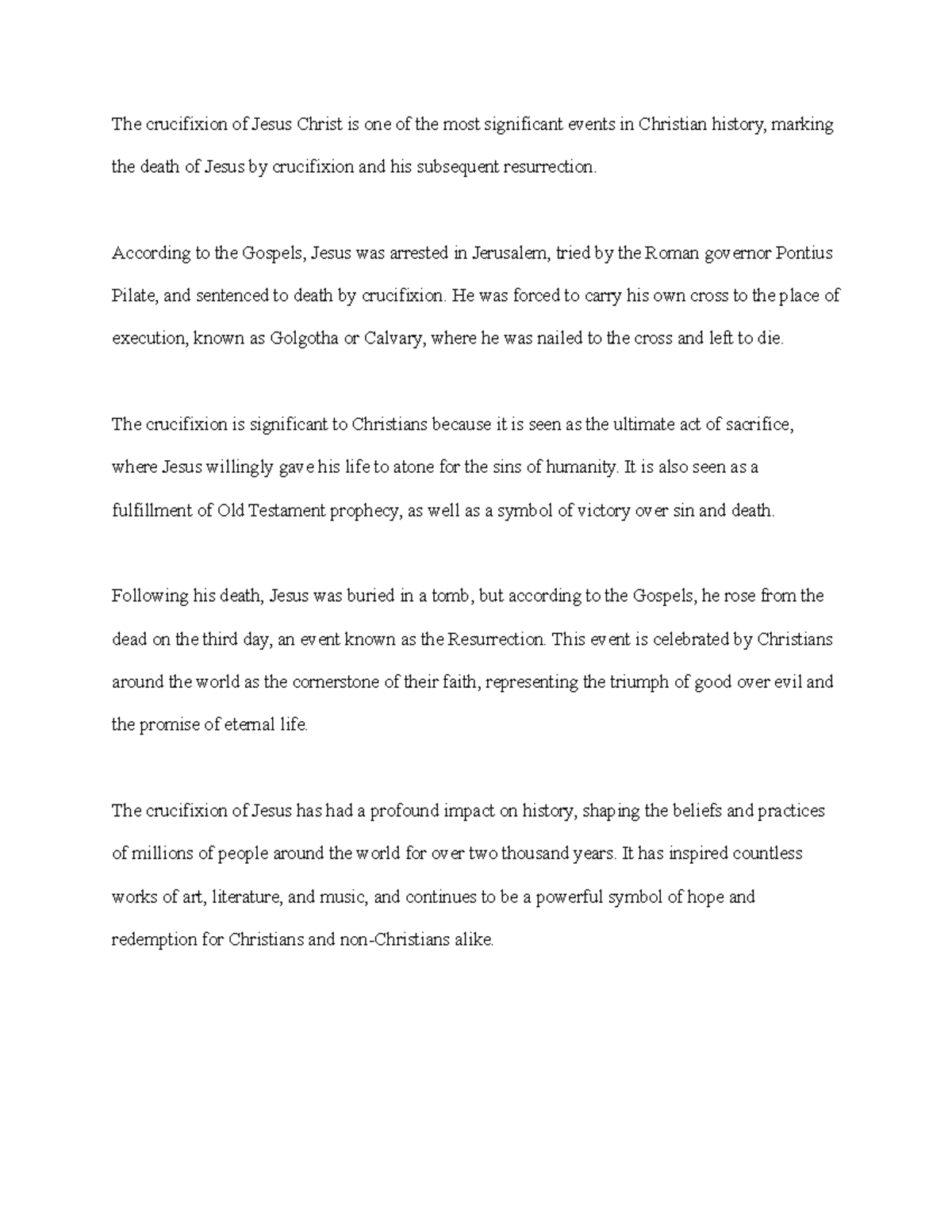 The crucifixion of Christ Notes - The crucifixion of Jesus Christ is ...