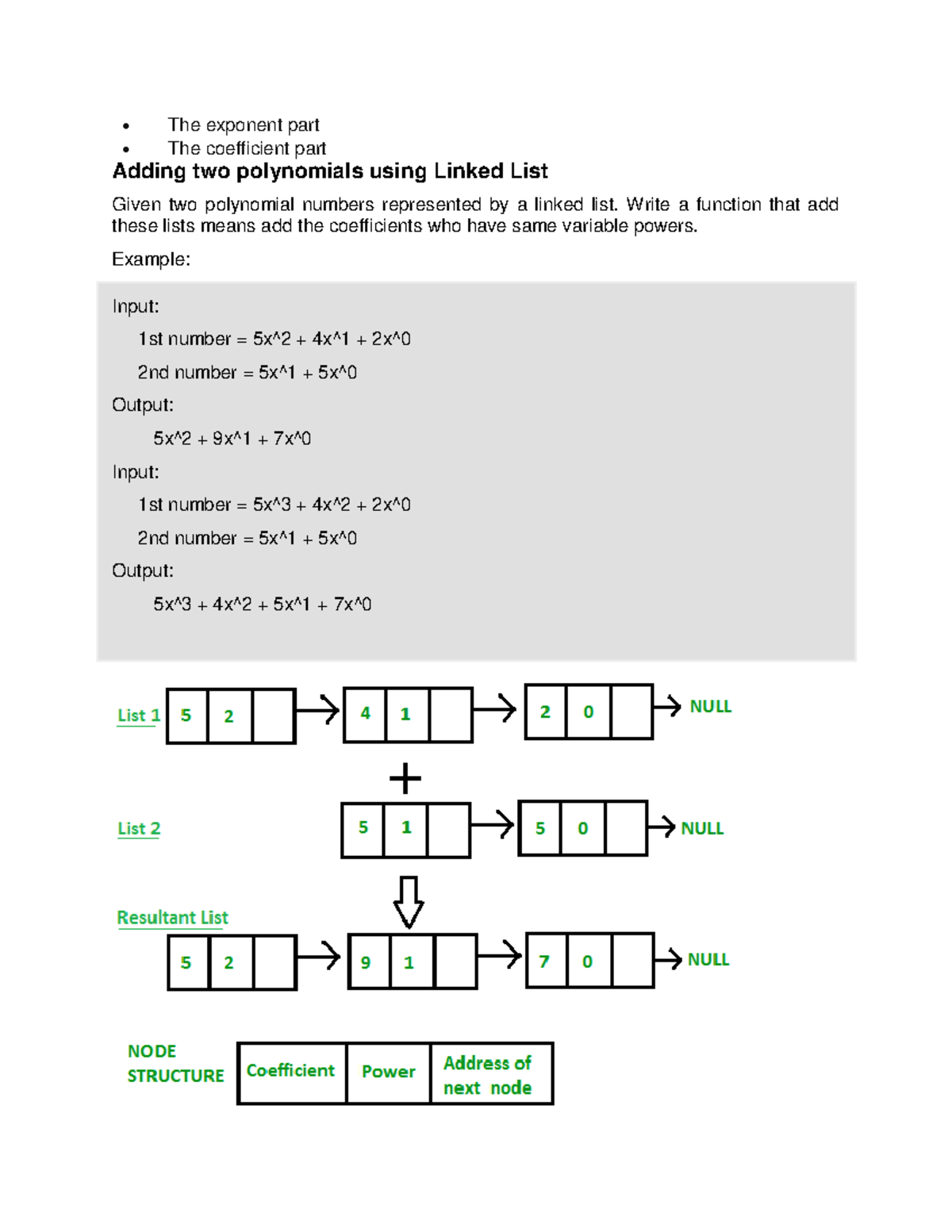 280 Data Structure Complete chapter 5 - The exponent part The ...