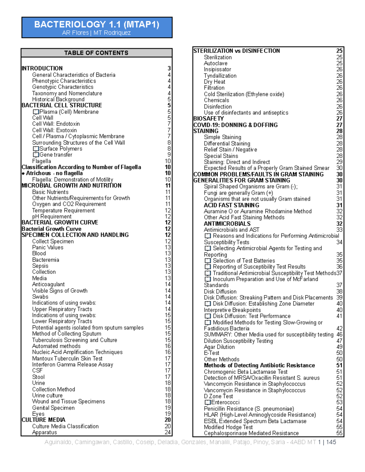 [1.1] MTAP Microbio - notes - AR Flores | MT Rodriquez ጳ Dissemination ...