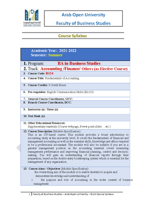 B124- Final Practice Questions with Answer - Question 1 A- Below is the ...