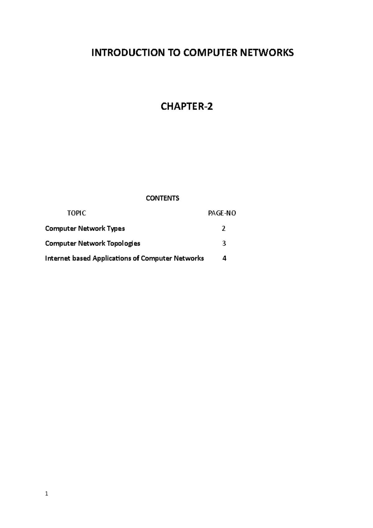 Introduction To Computer Networks Ch2 Introduction To Computer Networks Chapter Contents