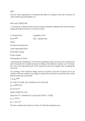 Experiment 6 CHEM213 - This will provide an idea on how to conduct a ...