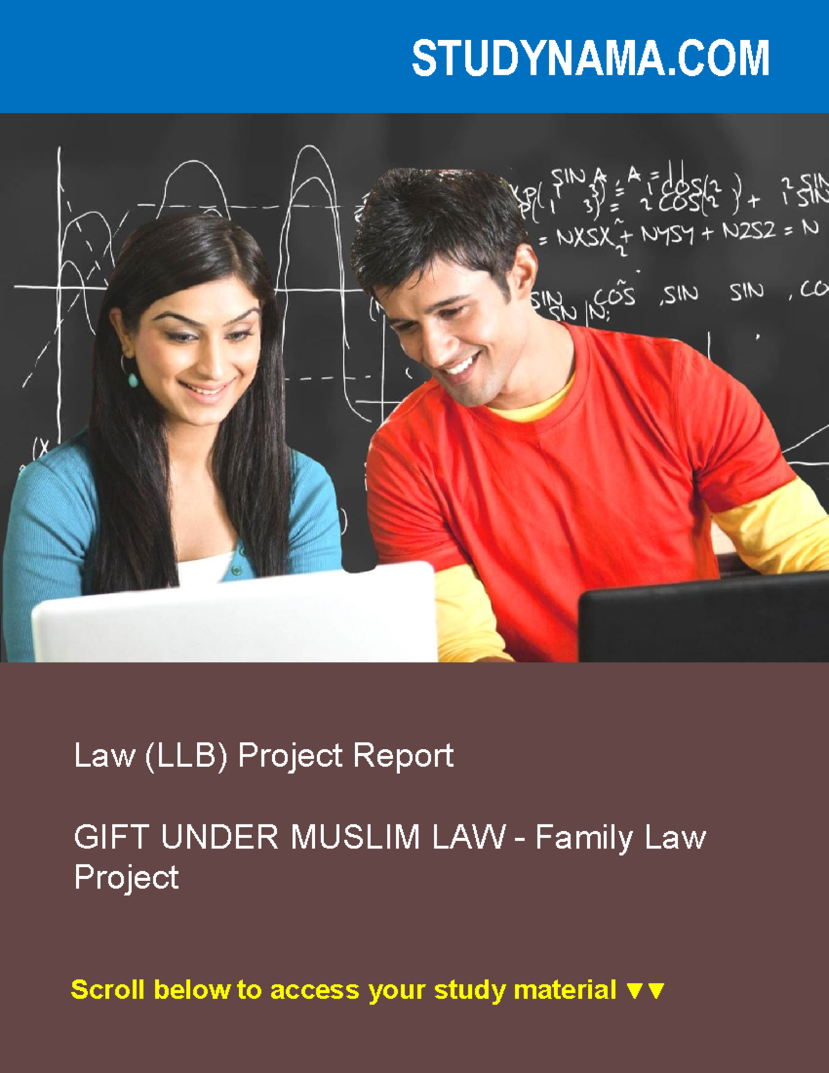 Gift Under Muslim Law - Family Law Project Report - STUDYNAMA Law (LLB ...