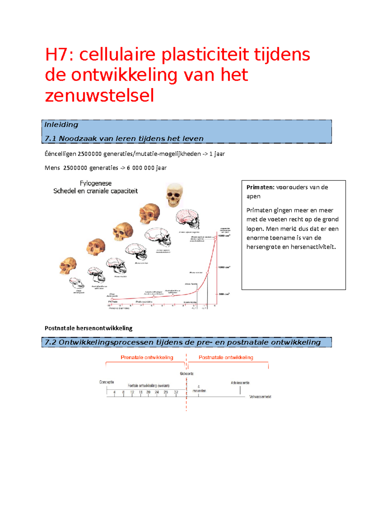 H7 - cellulaire ontwikkelingsplasticiteit - H7: cellulaire plasticiteit ...