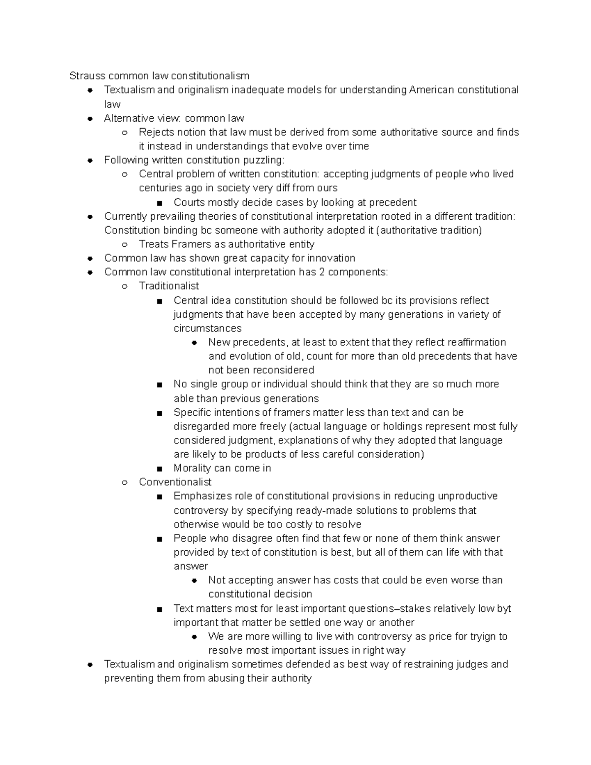 Elements 10 18 reading notes - Strauss common law constitutionalism ...