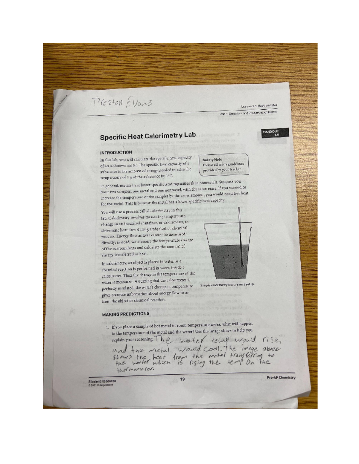 Specific Heat Lab - gyiohohoinkln jnkn - Studocu