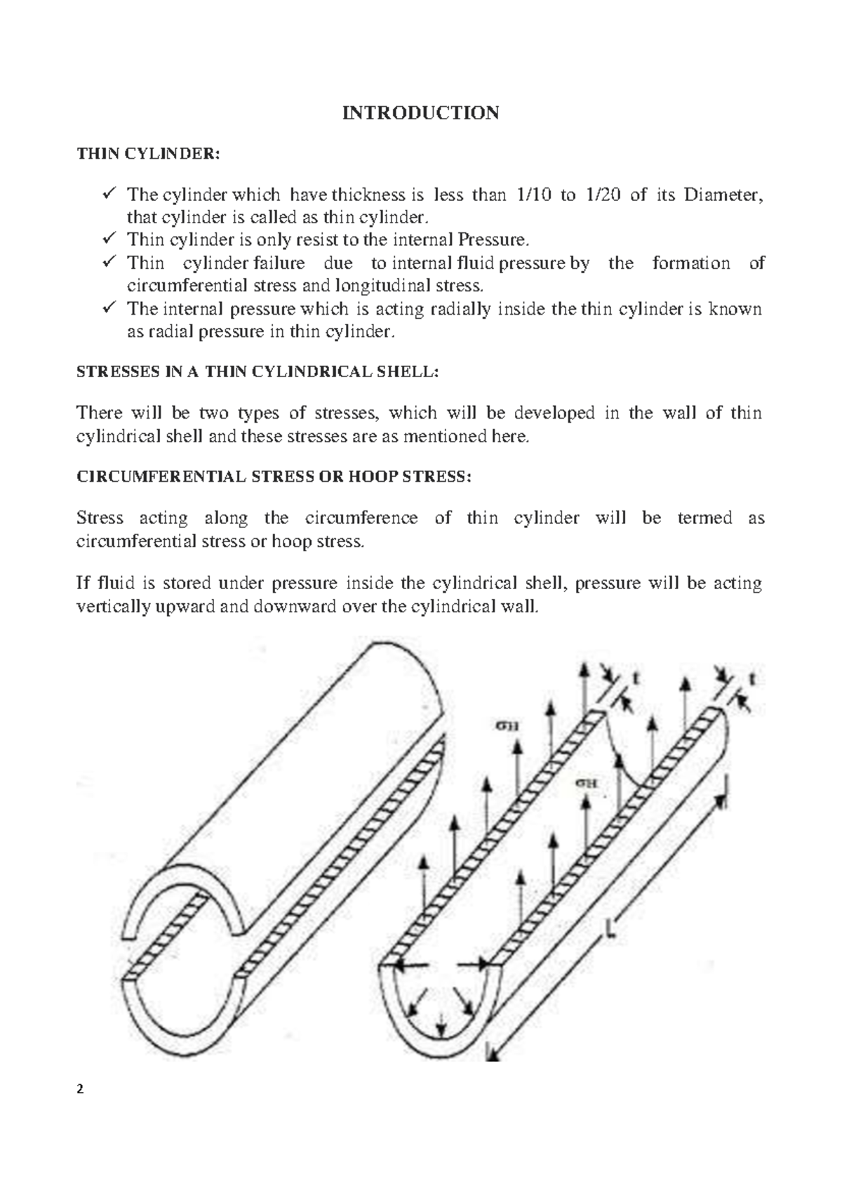 THIN Cylinders AND Spheres, Thick Cylinders - INTRODUCTION THIN ...