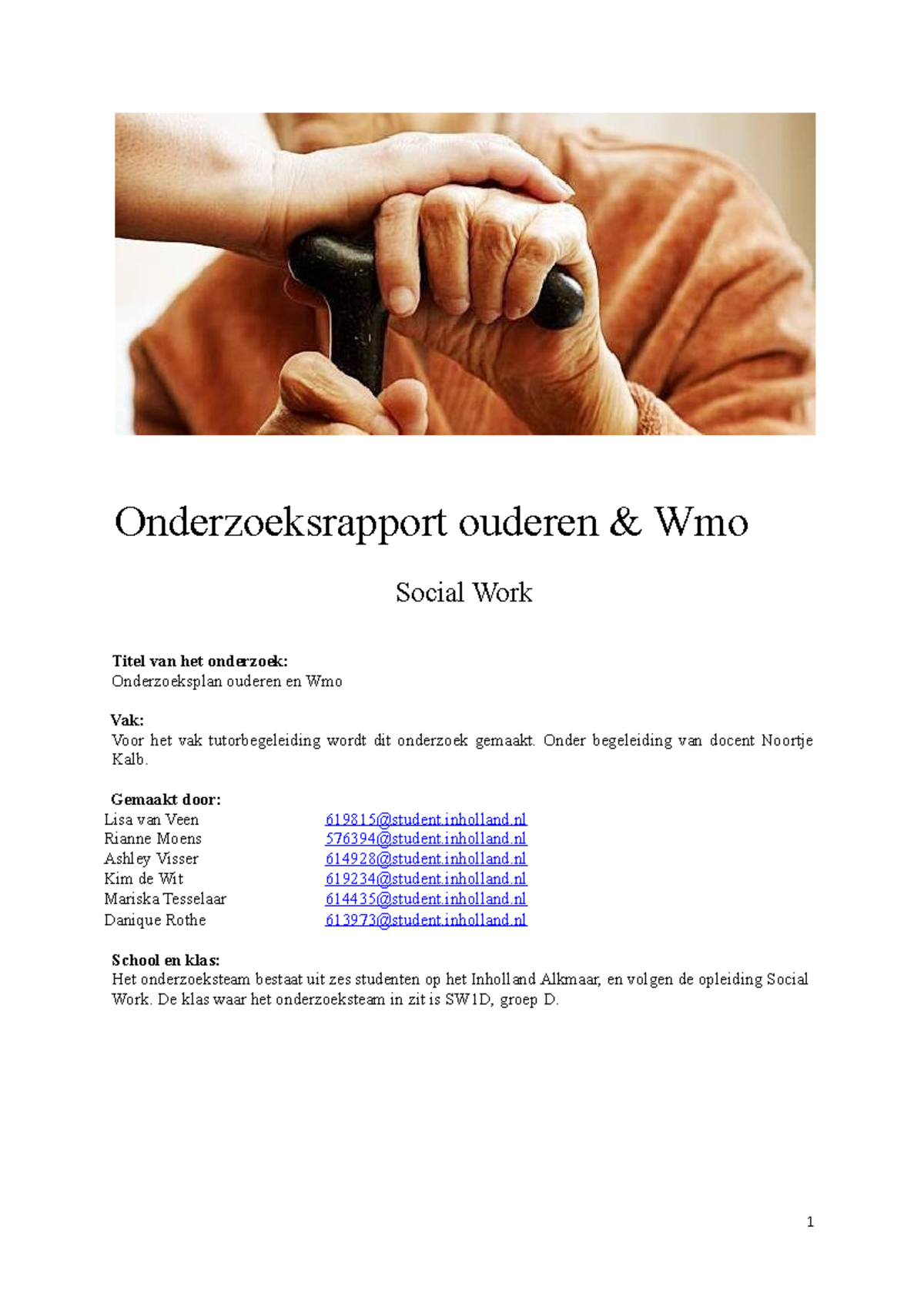 Onderzoeksrapport ouderen en Wmo jaar 1 periode 3 - Onderzoeksrapport ...