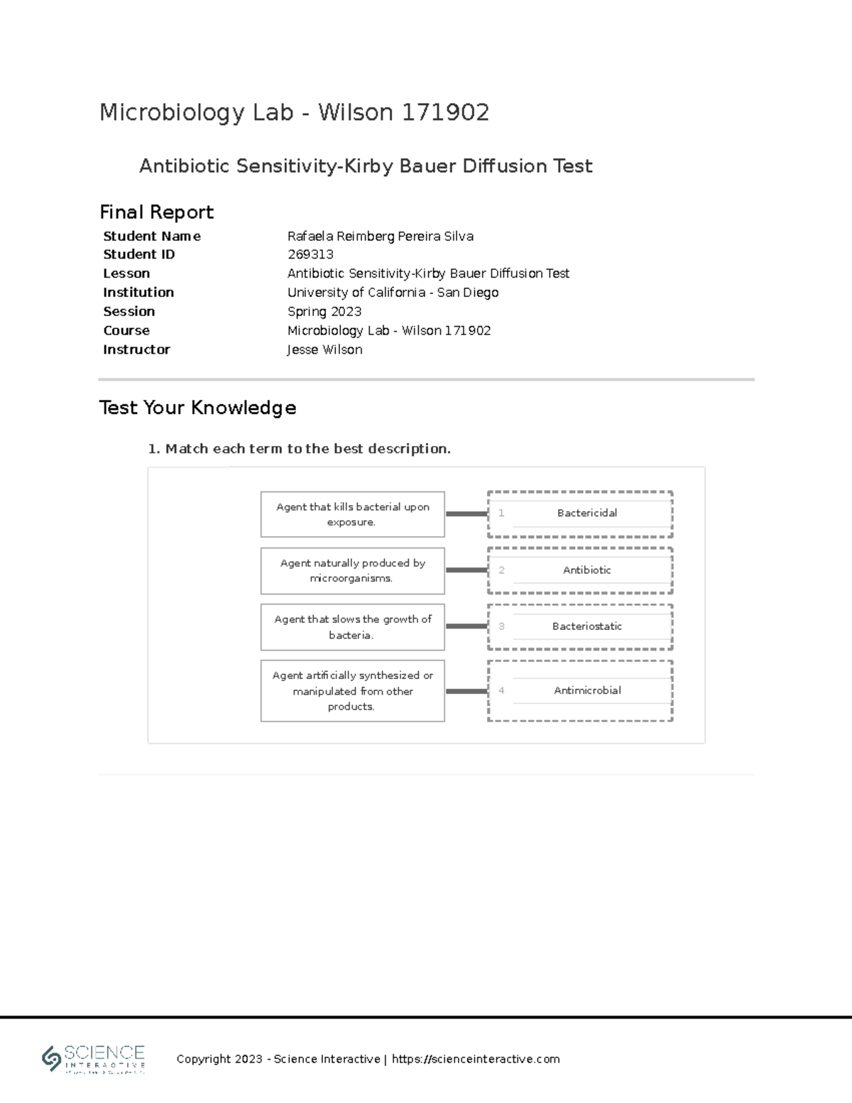 Microbiology Lab Wilson 171902 Antibiotic Sensitivity Kirby Bauer ...