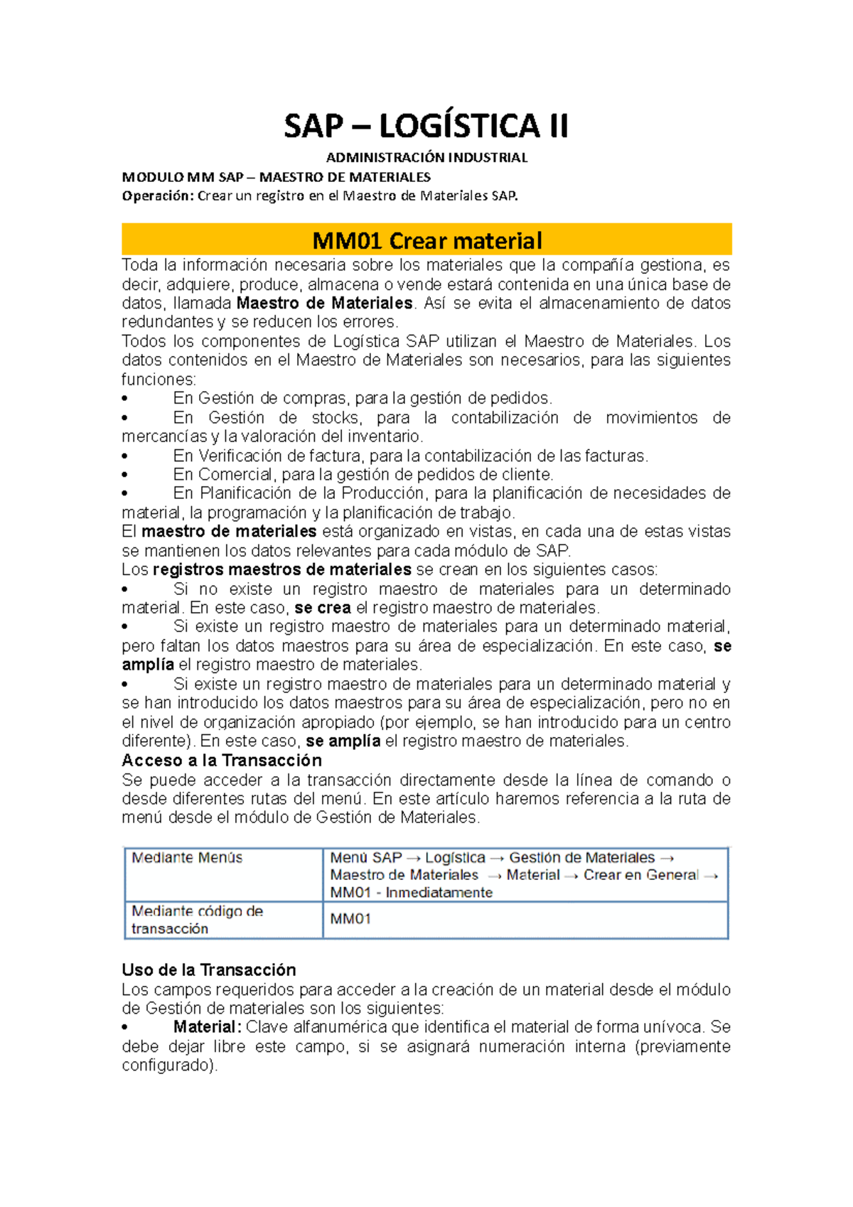 Modulos del SAP - gfsgsfdg - SAP – LOGÍSTICA II ADMINISTRACIÓN ...