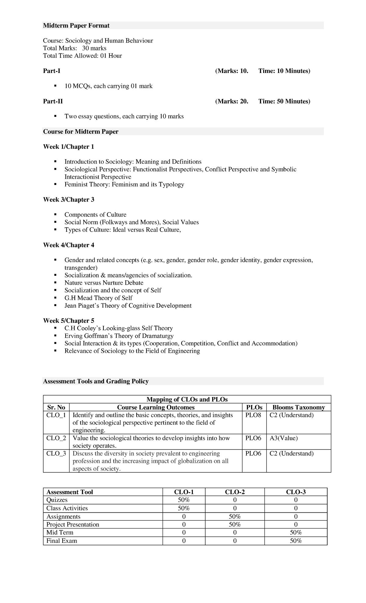 Midterm Format & Course March 24 - Midterm Paper Format Course ...