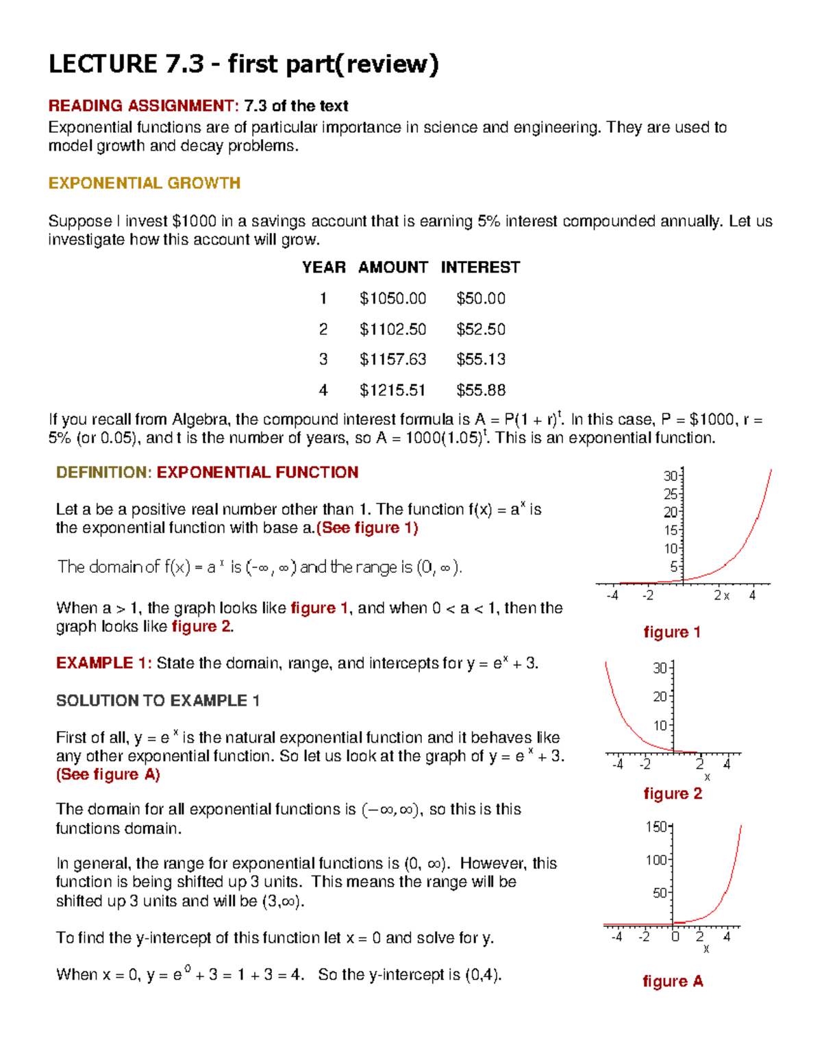 Lecture 73 part 1 - sdfsdf - LECTURE 7 - first part(review) READING ASSIGNMENT: 7 of the text ...