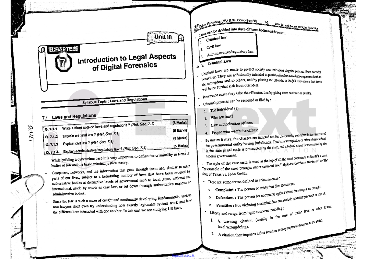 Unit-3.2 Introduction to Legal Aspects of Digital Forensics (E-next ...