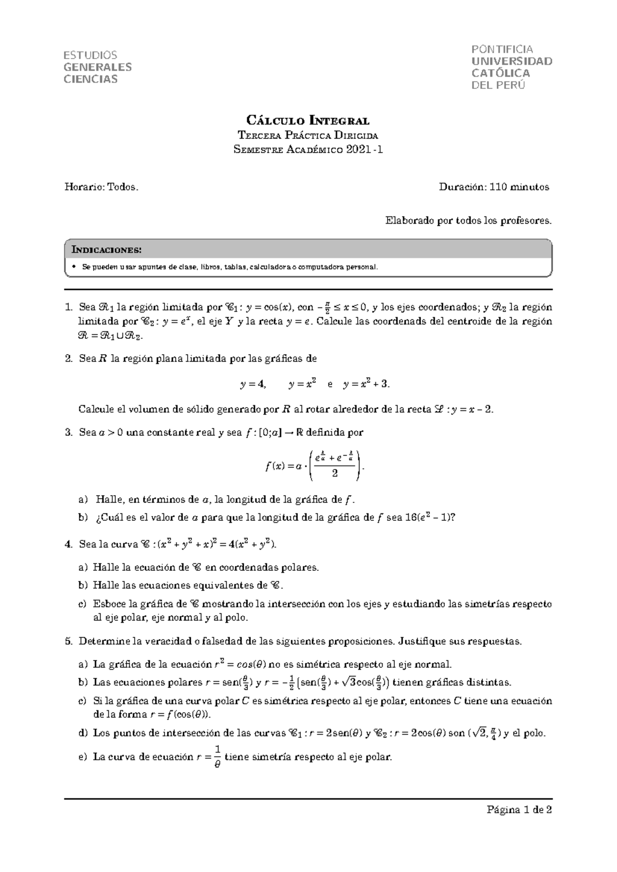 1MAT07 2021 1 PD3 - clase - ESTUDIOS GENERALES CIENCIAS PONTIFICIA UNIVERSIDAD CATÓLICA DEL PERÚ ...