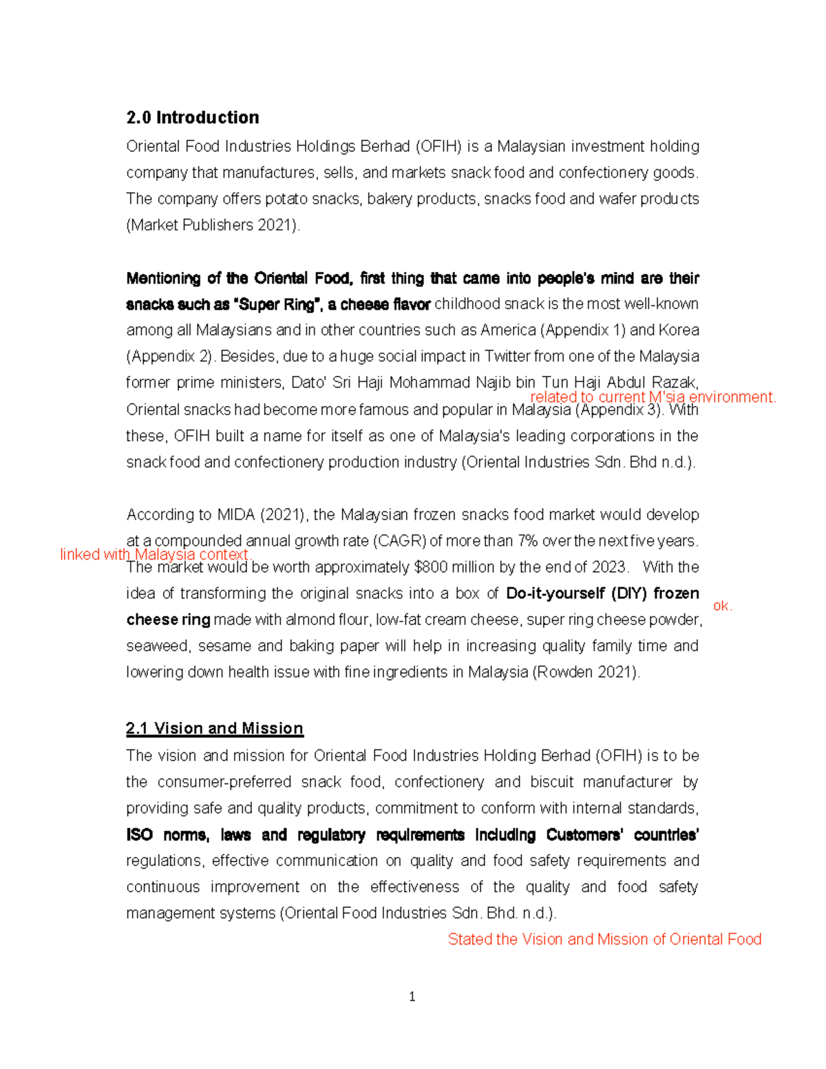 Sample - 3A - marketing - 2 Introduction Oriental Food Industries ...