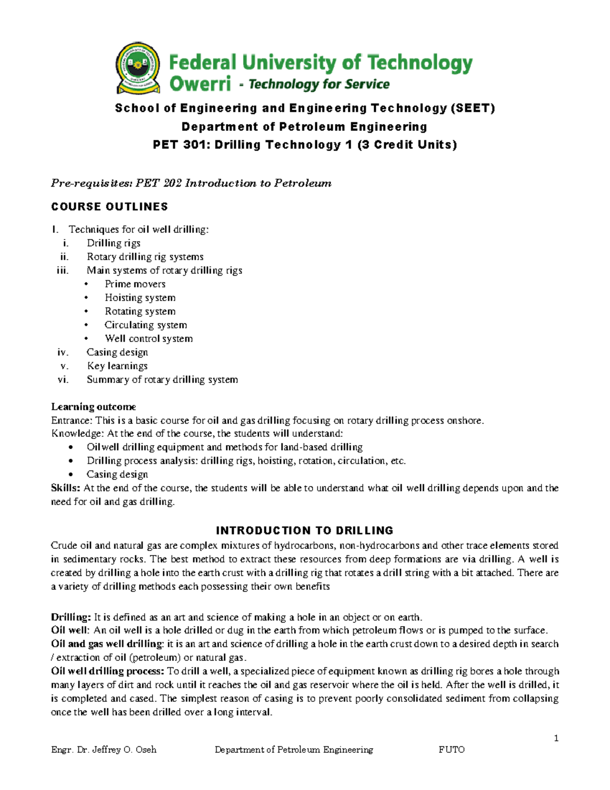 PET 301 ( Print) - 1 School of Engineering and Engineering Technology ...