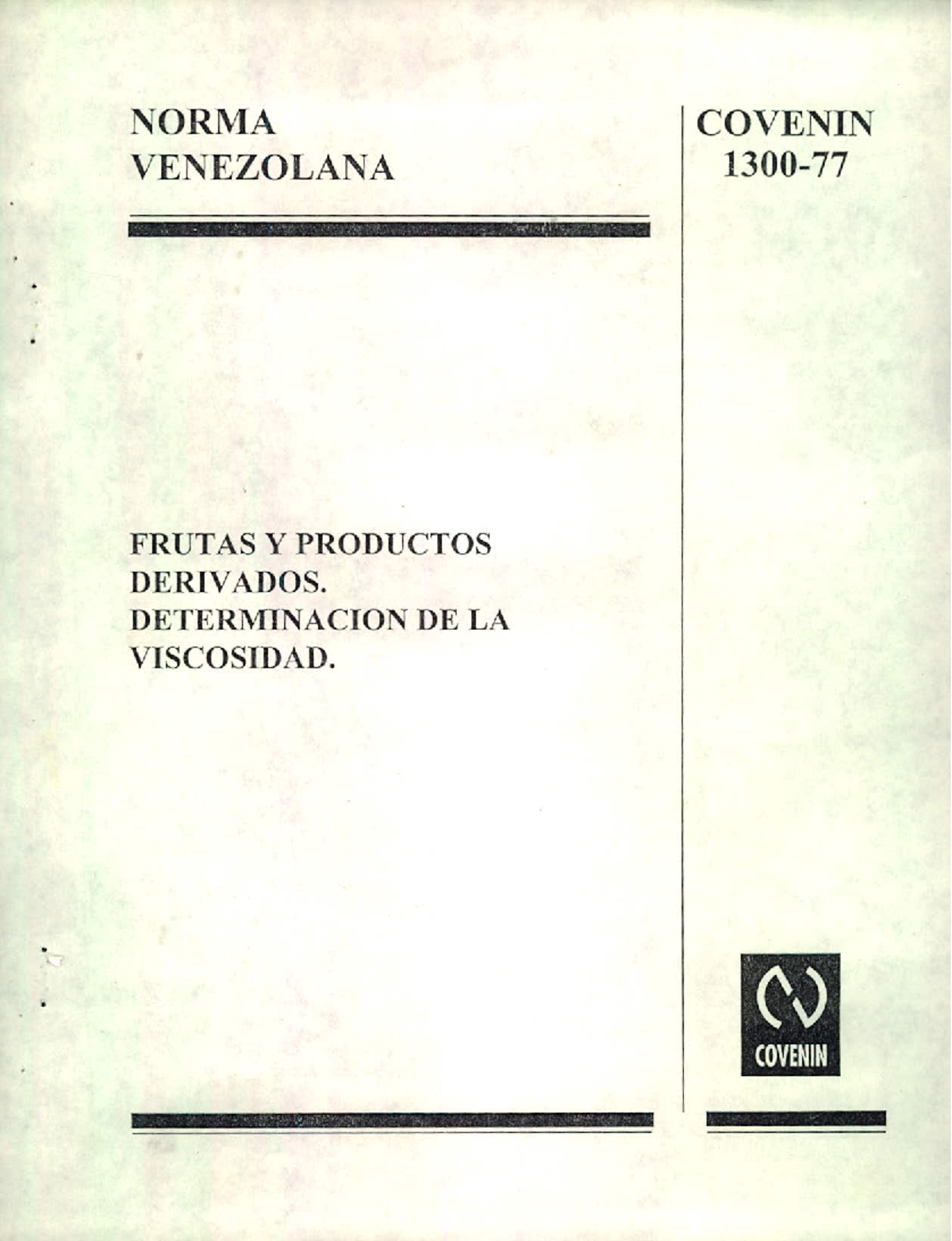 Covenin 1300-1977 - aborda la determinación de la viscosidad en jugos y ...