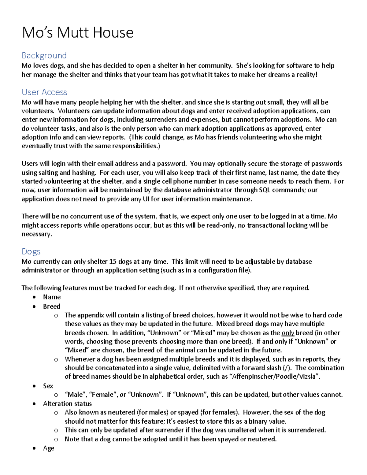 Mo's Mutt House v1 - Course Syllabus Summer 2018 - Mo’s Mutt House ...