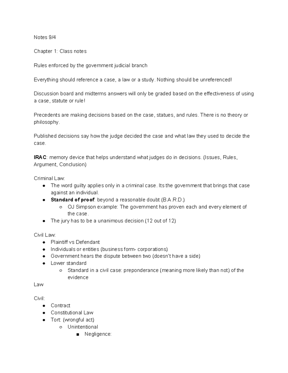 Notes 9 4 - Notes 9/ Chapter 1: Class notes Rules enforced by the ...