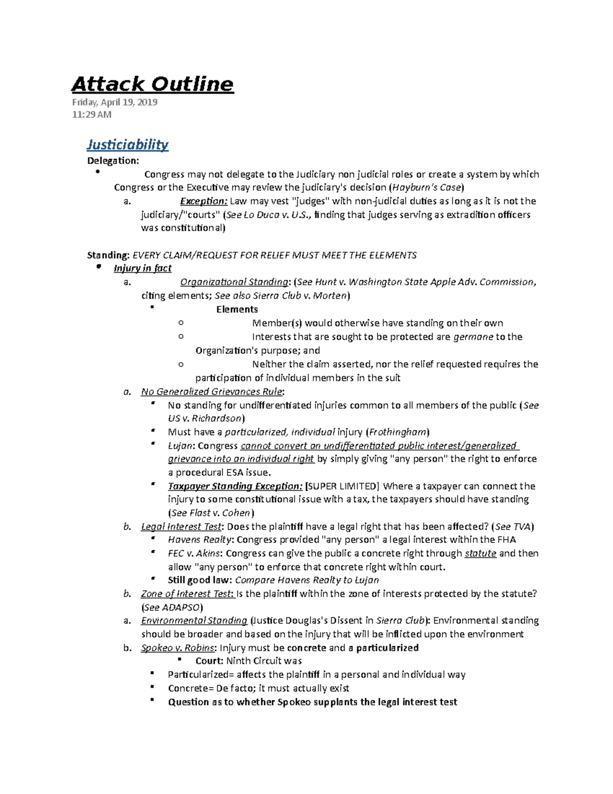 Fed Courts Attack - Attack Outline Friday, April 19, 2019 11:29 AM ...