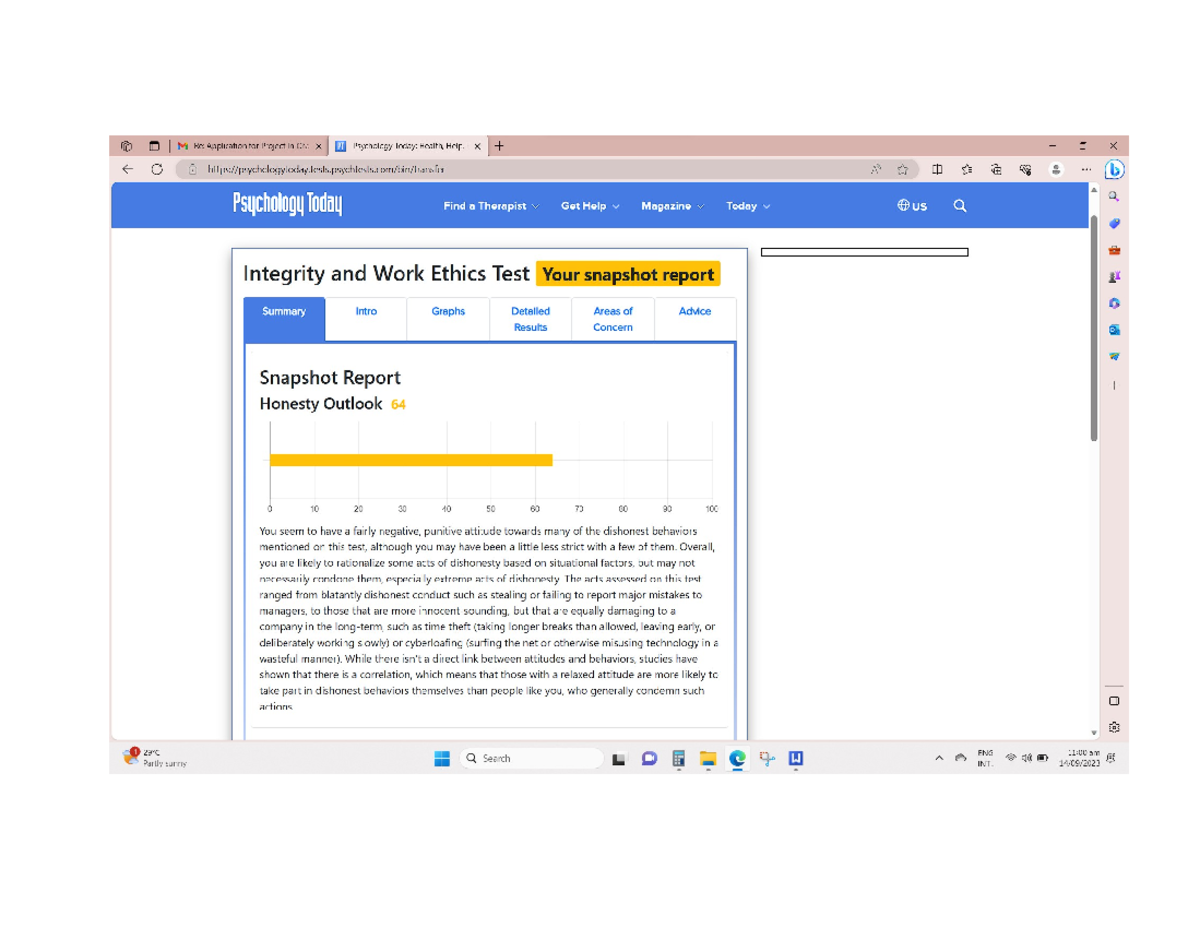 4 Integrity and Work Ethics Test - BS Architecture - Studocu