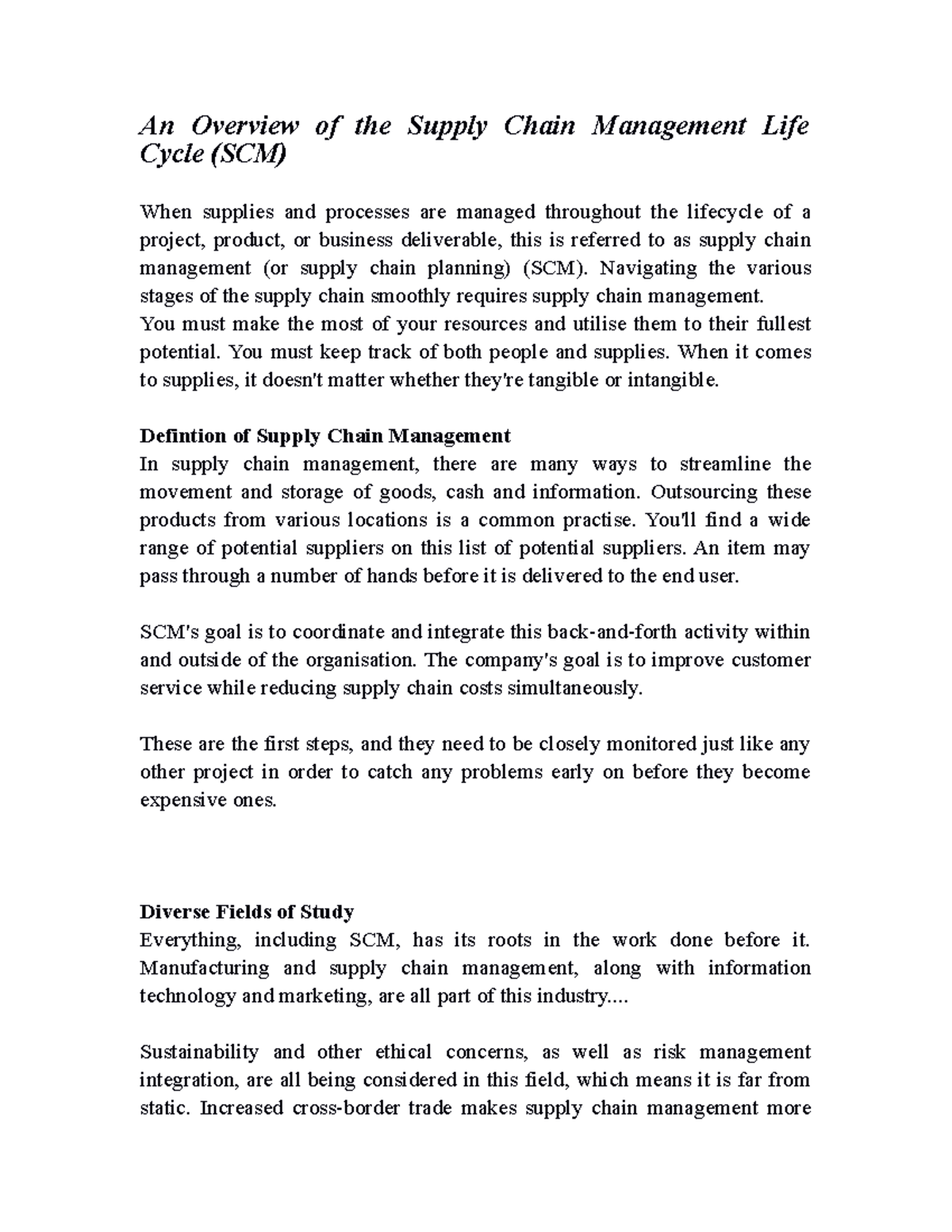 An Overview of the Supply Chain Management Life Cycle (SCM) - An ...