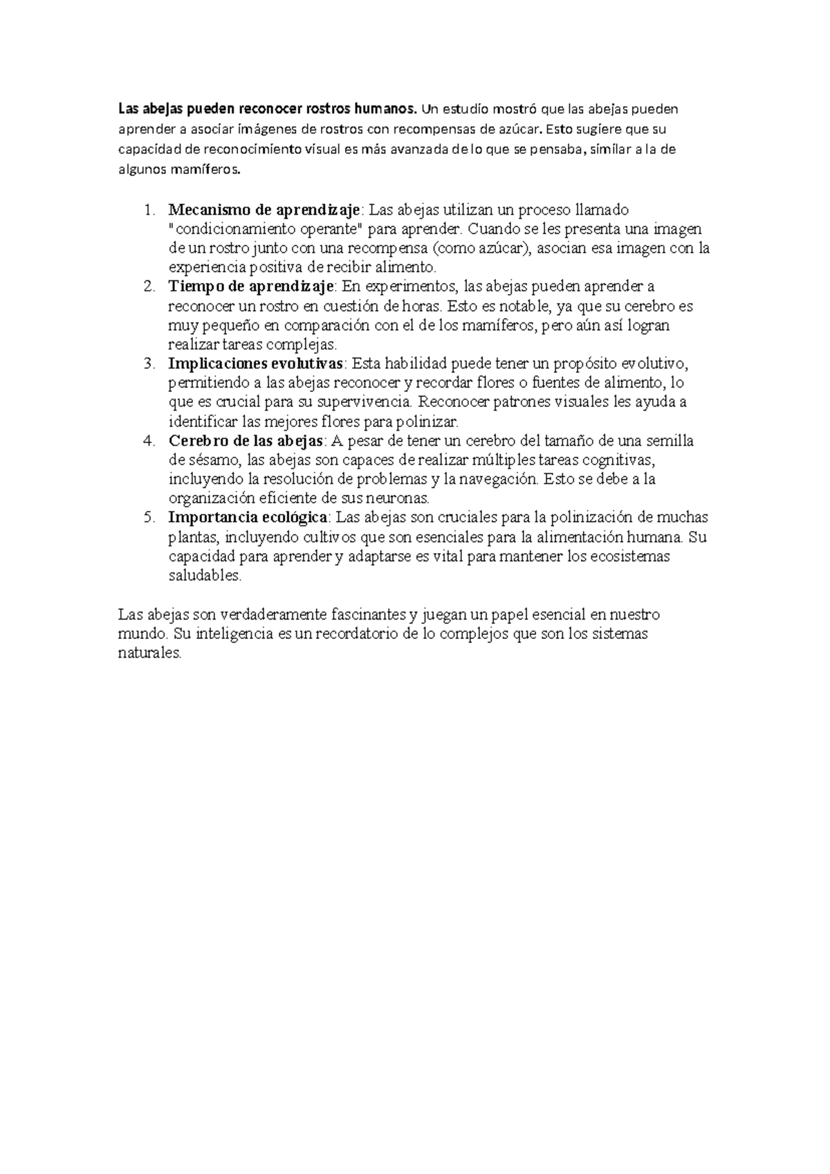 Abejas - aadsjas jsjsn ii8ju djp. - Las abejas pueden reconocer rostros ...