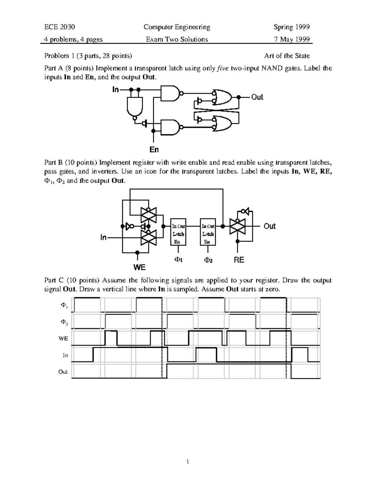 Sp99-sw-s2 - Exam Solutions - 4 problems, 4 pages Exam Two Solutions 7 ...