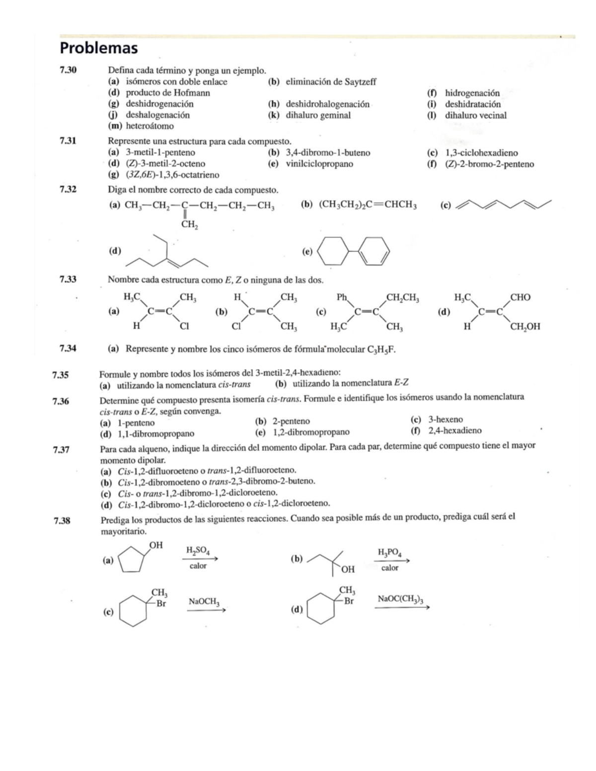 Ejercicios alquenos y alquinos - Quimica - C10H14Br - Studocu