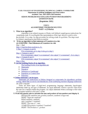 CS3691 SET3 - lab question paper - Page 1 of 2 B / B. PRACTICAL END SEMESTER EXAMINATIONS, NOV ...