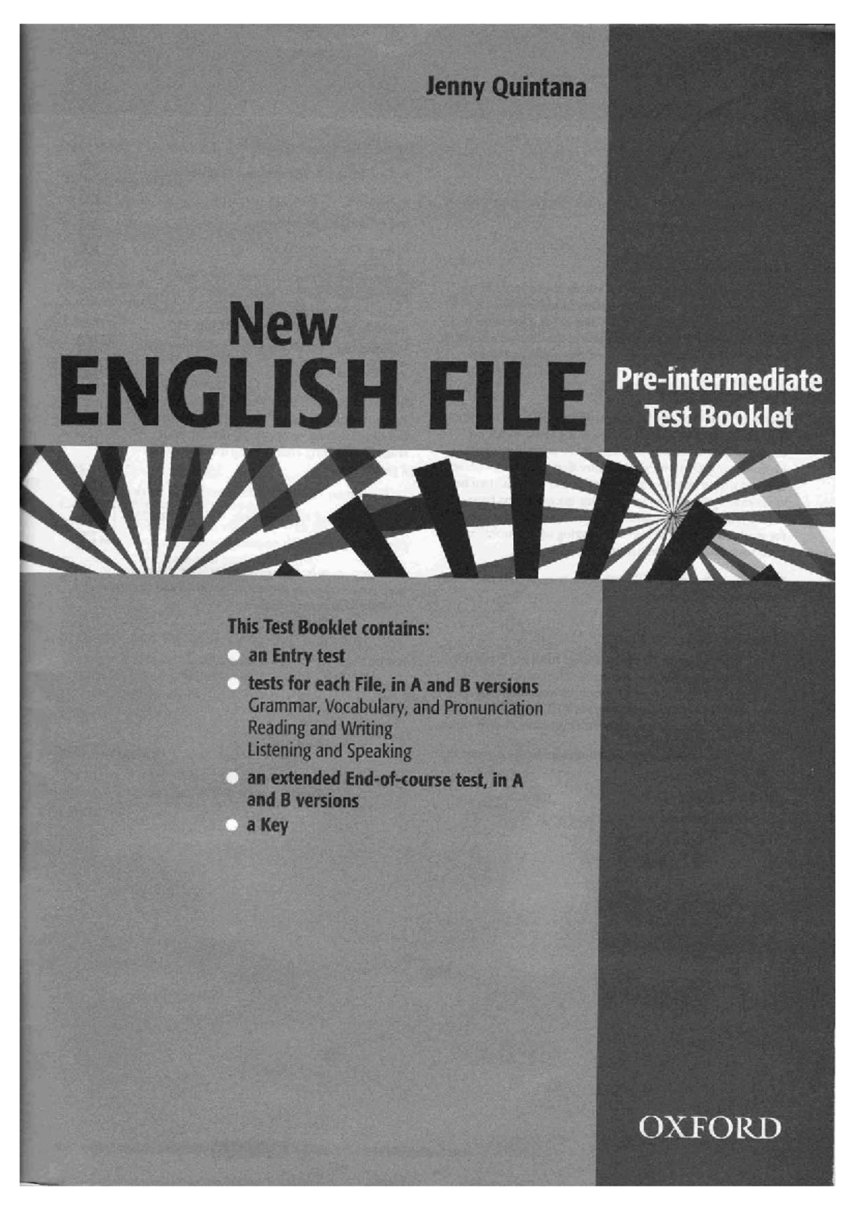 New English File Test Booklet pre-int - LinguistikÜbersetzung - Studocu