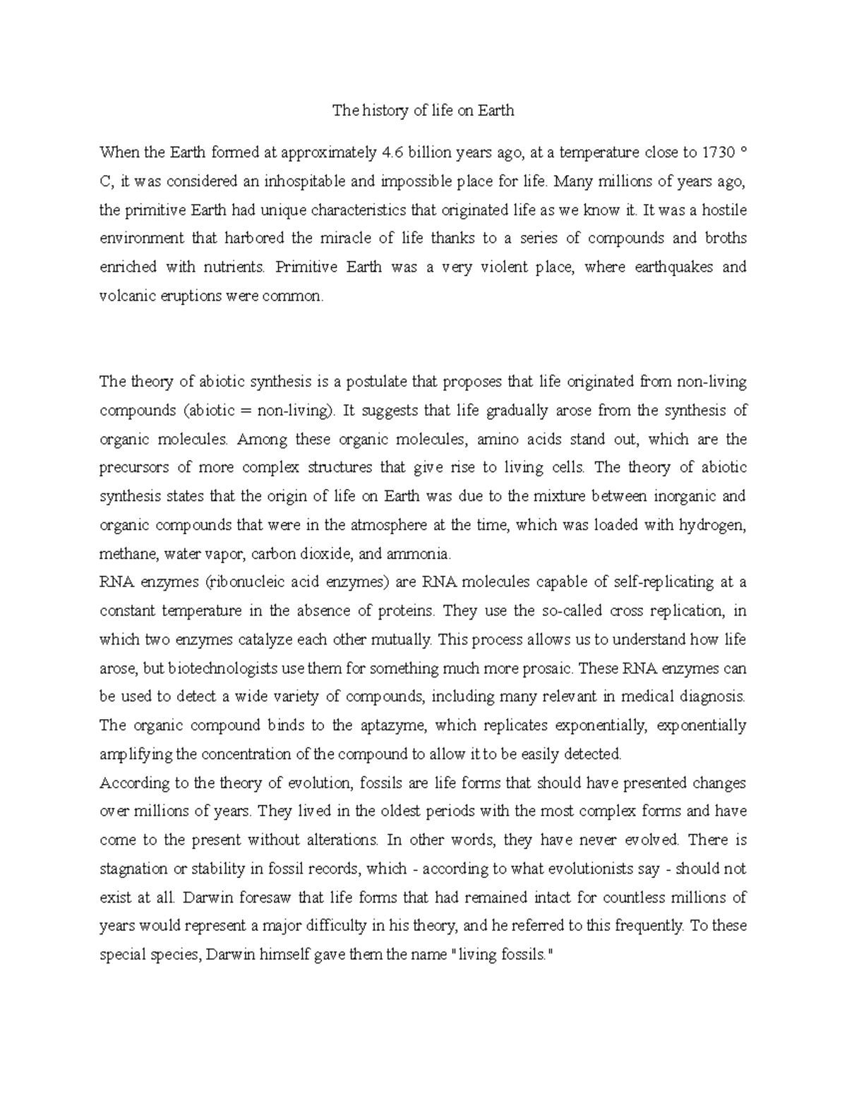 Campbell Biology 11th edition chapter 25 summary - The history of life ...