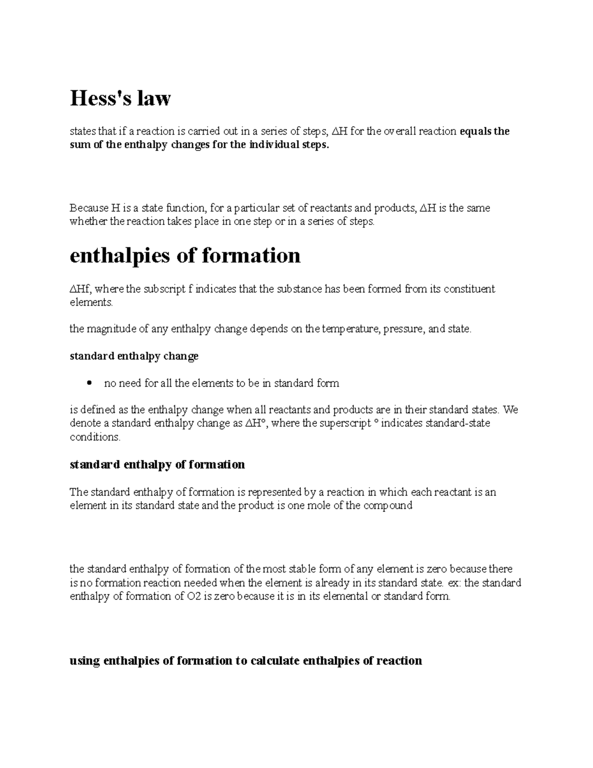 Thermochemistry 2 - Hess's law states that if a reaction is carried out ...