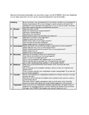 Inwerkplan stage - INWERKPLAN Naam: Studentnummer: Email ...