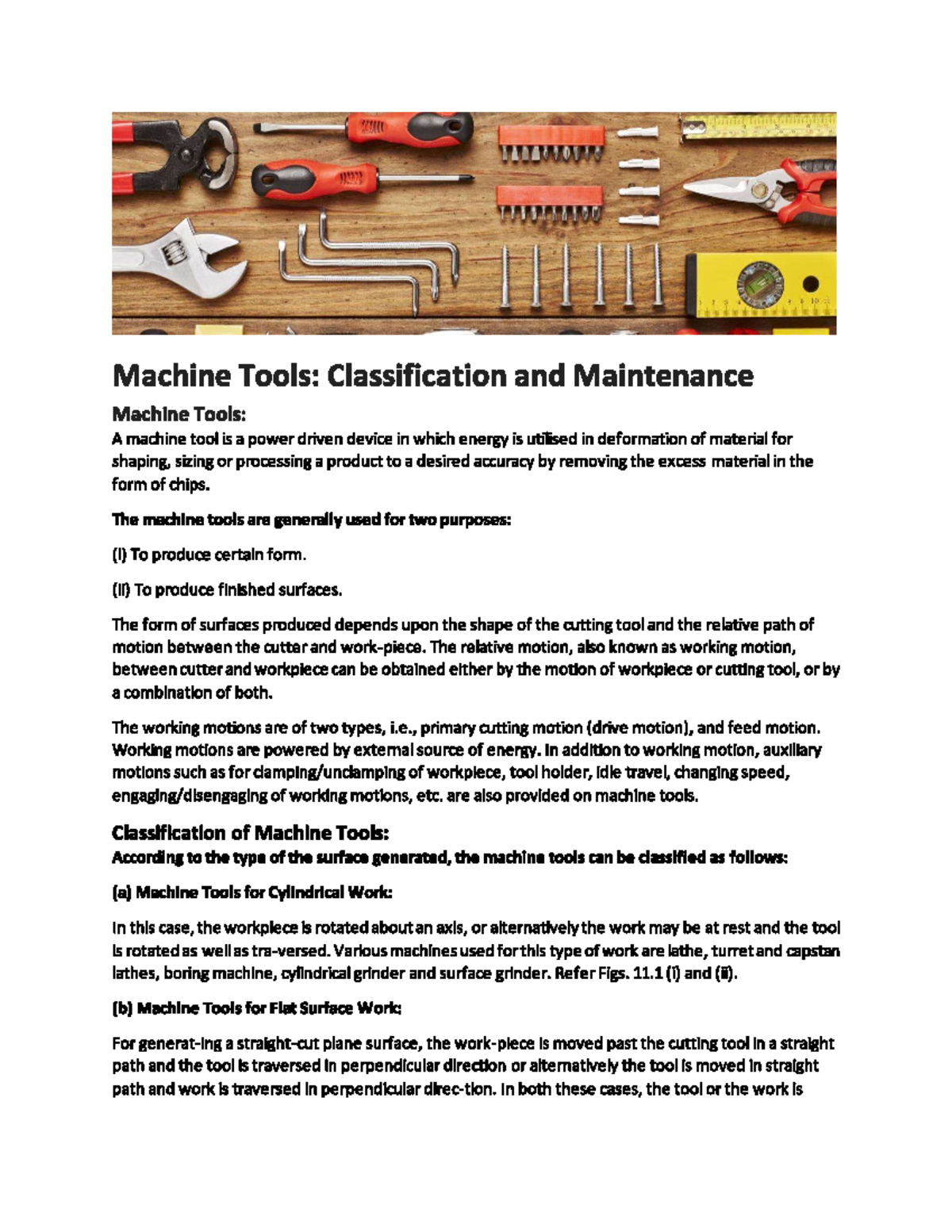 Machine tools - computer engineering - Studocu