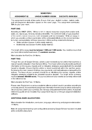 Assignment cover page-GGH2604 2 - COVER PAGE FOR GGH2604 ASSIGNMENTS ...